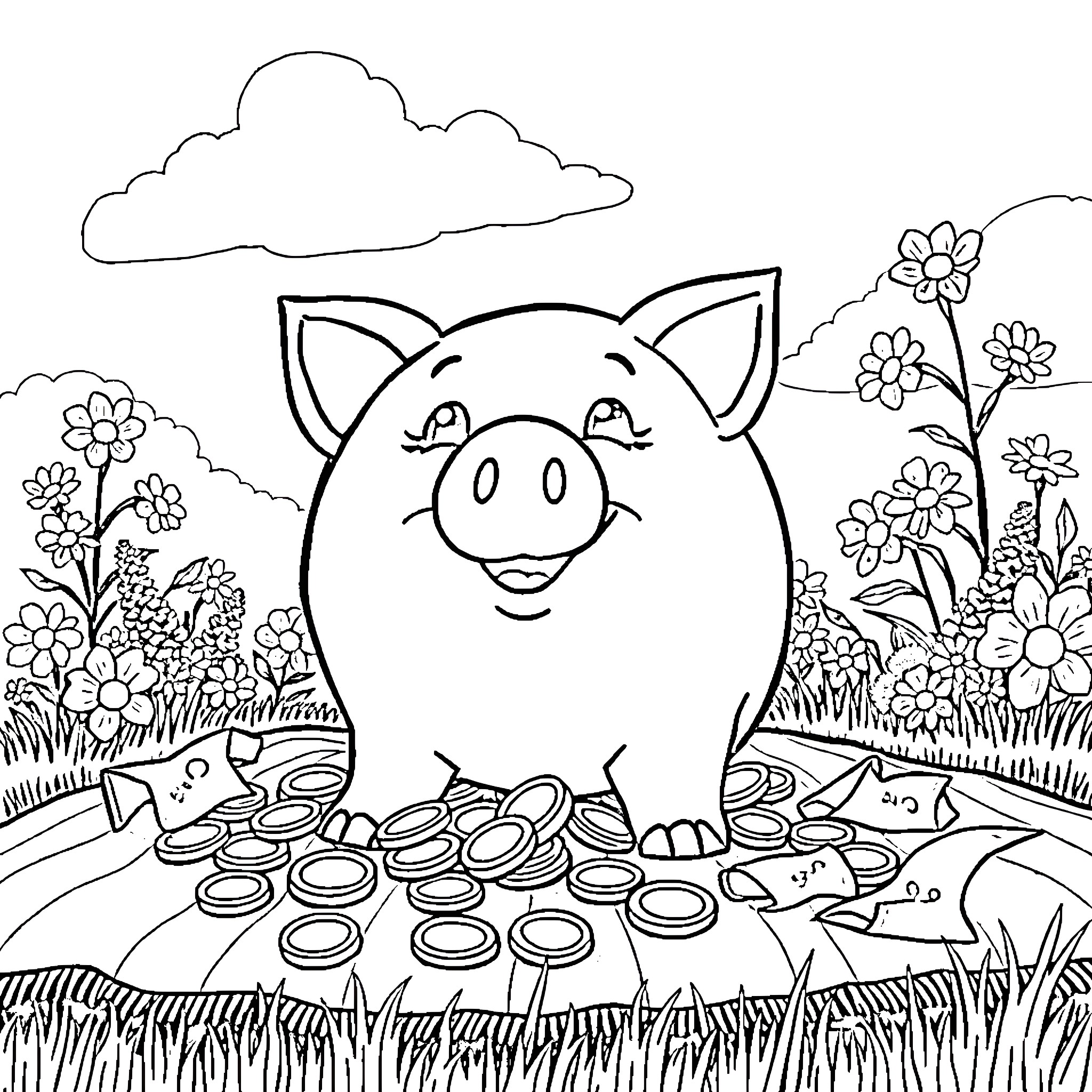 23 Best Piggy Bank Coloring Pages (Free Printable PDFs)