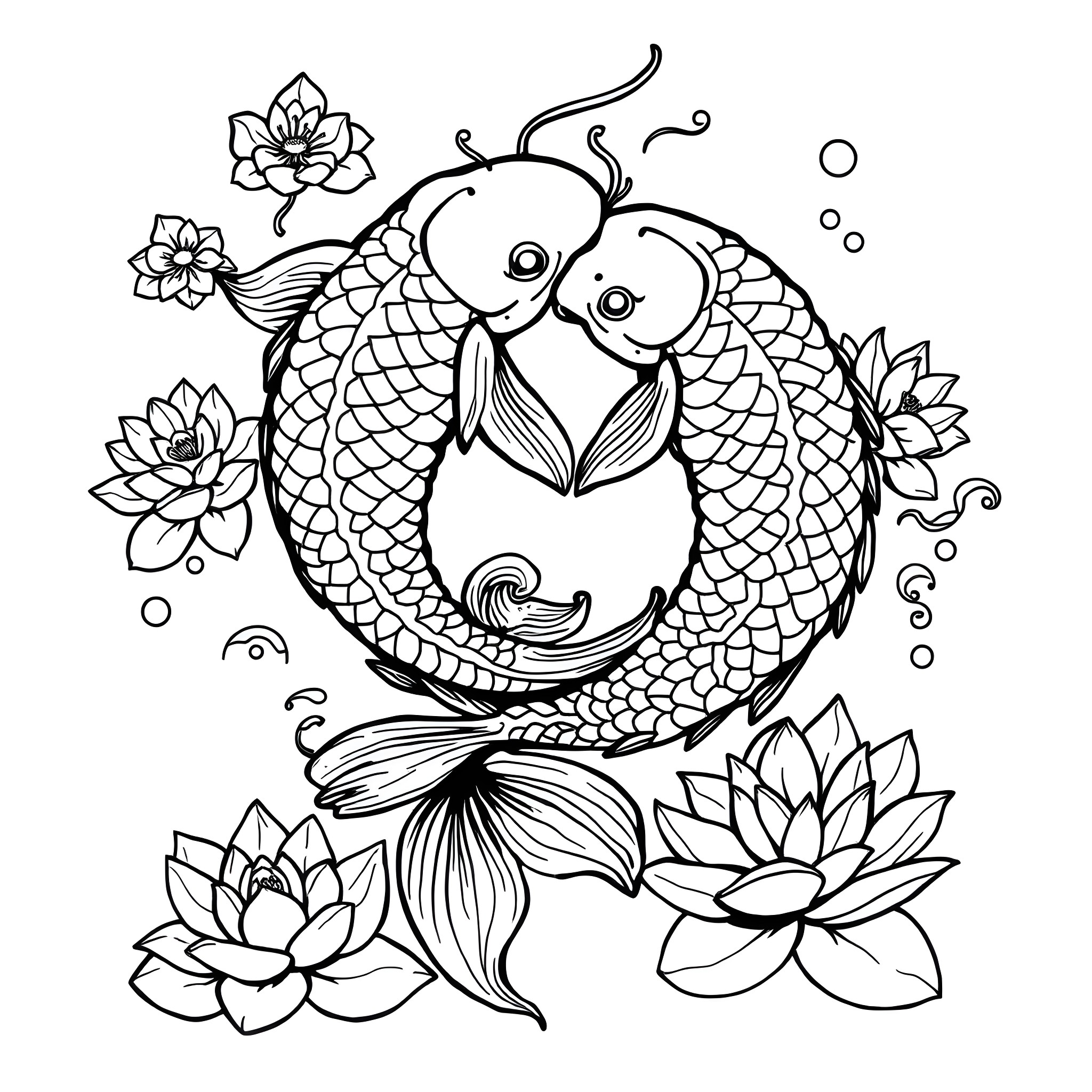 Best Koi Fish Coloring Pages (Free Printable PDF)