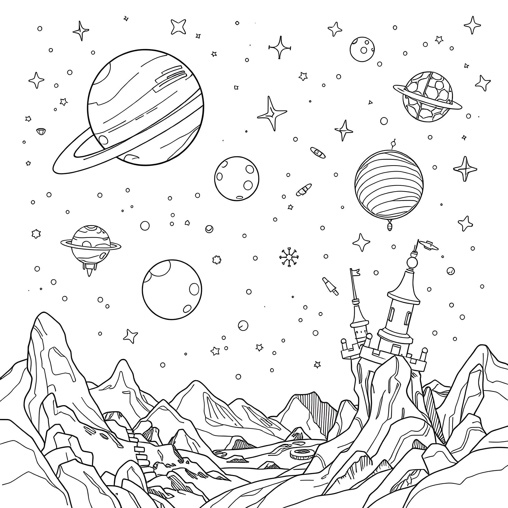 Best Space Coloring Pages (Free Printable PDF)
