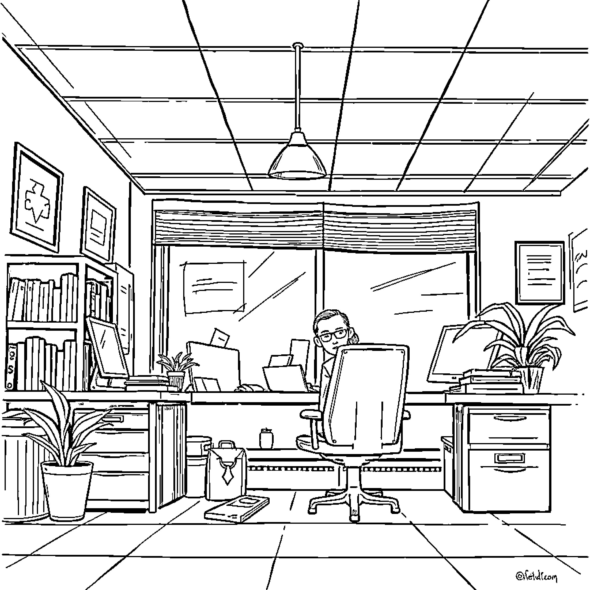 Best Office Coloring Pages (Free Printable PDF)