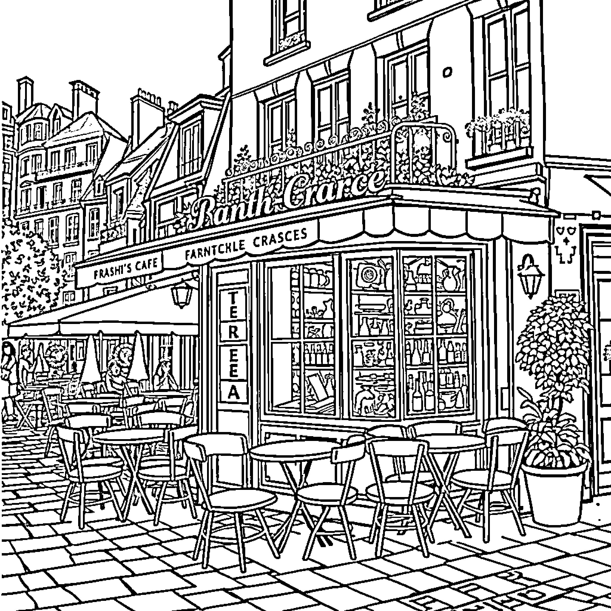 Best Cafe Coloring Pages (Free Printable PDF)
