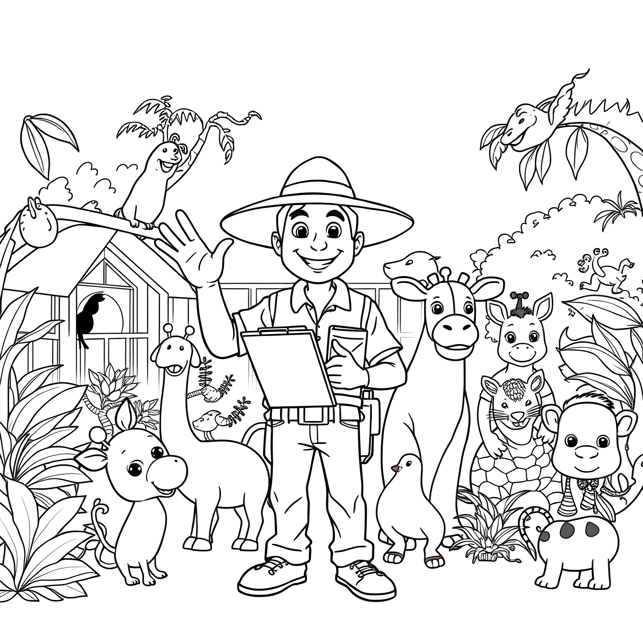 30 Best Zookeeper Coloring Pages (Free Printable PDFs)