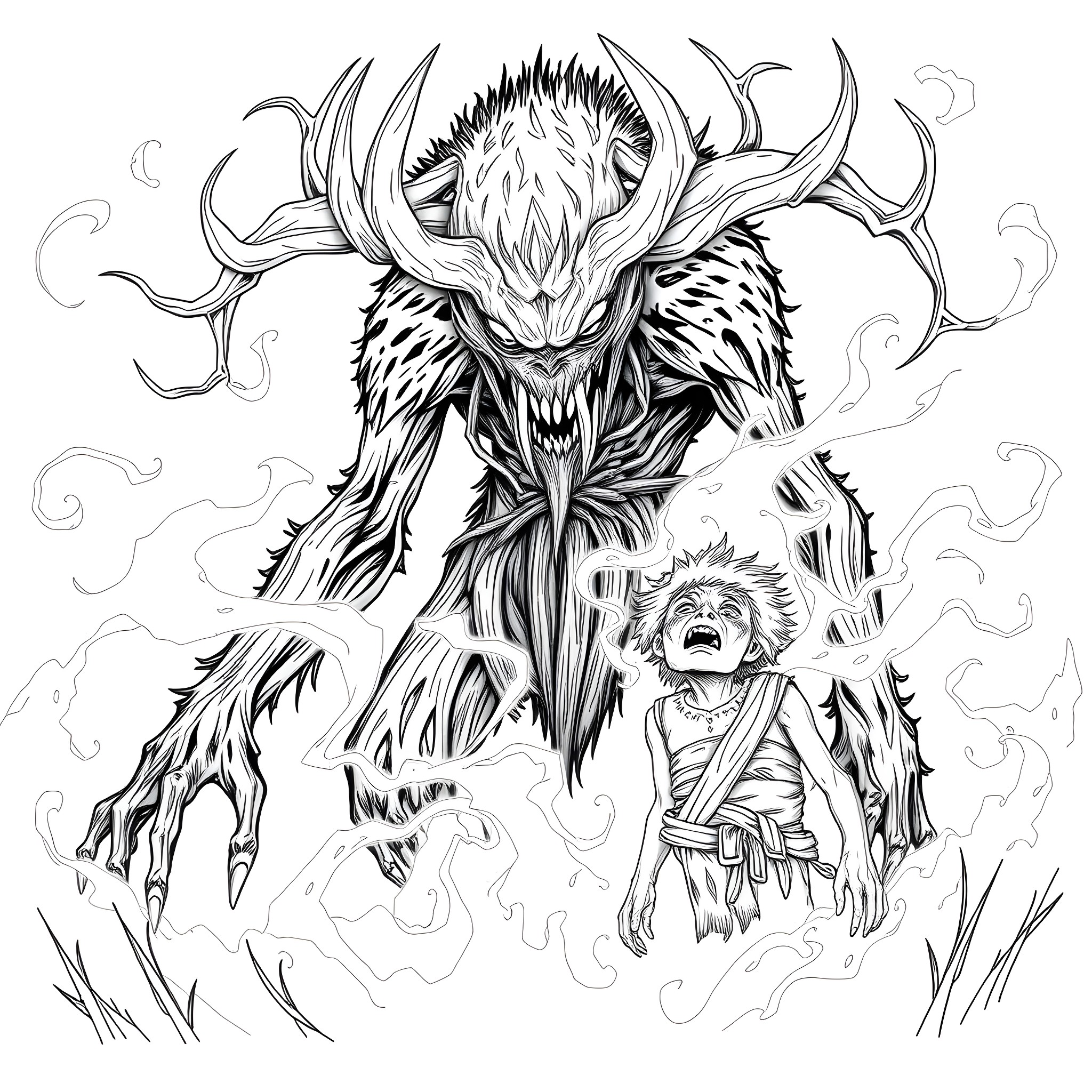 Best Wendigo Coloring Pages (Free Printable PDF)