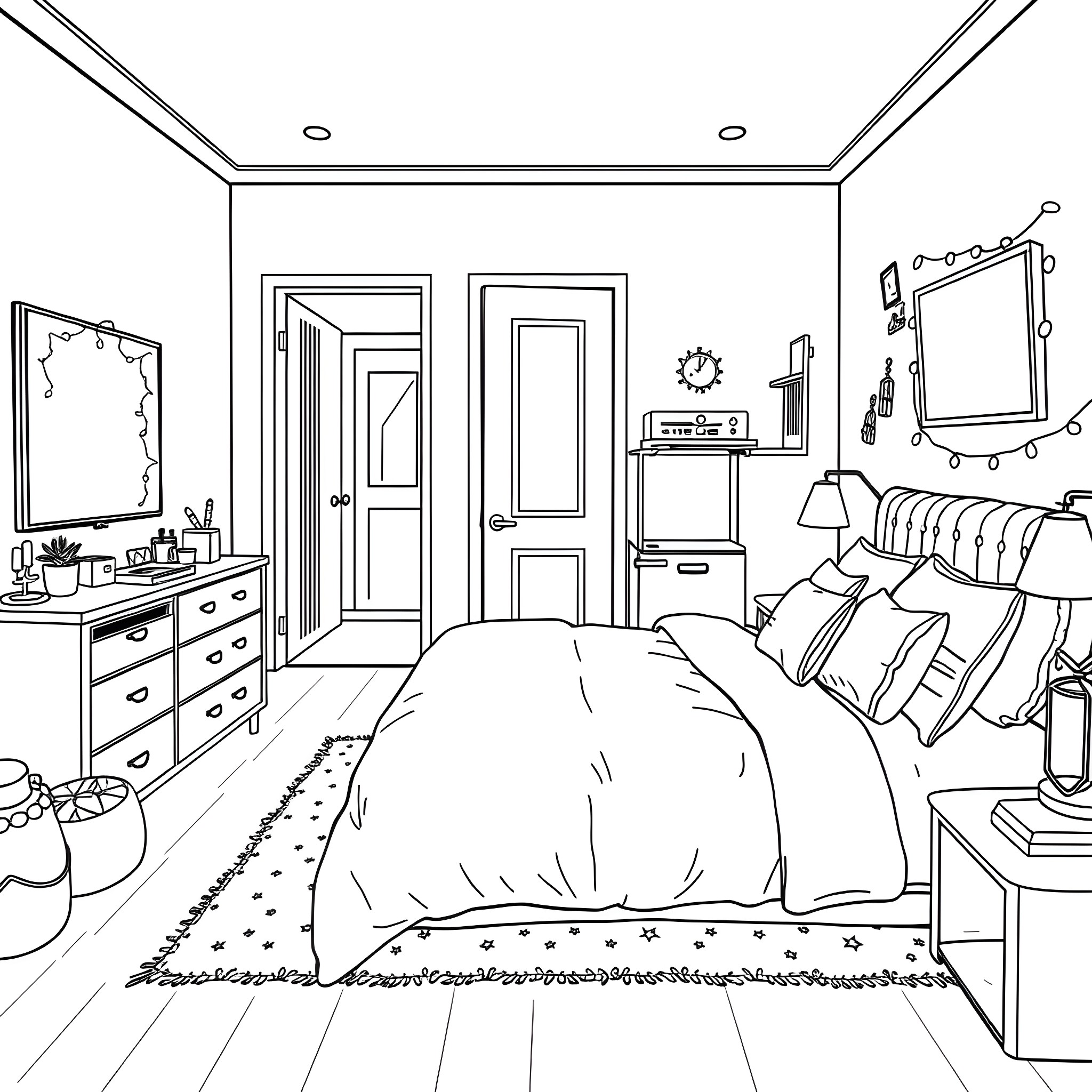 Best Bedroom Coloring Pages (Free Printable PDF)