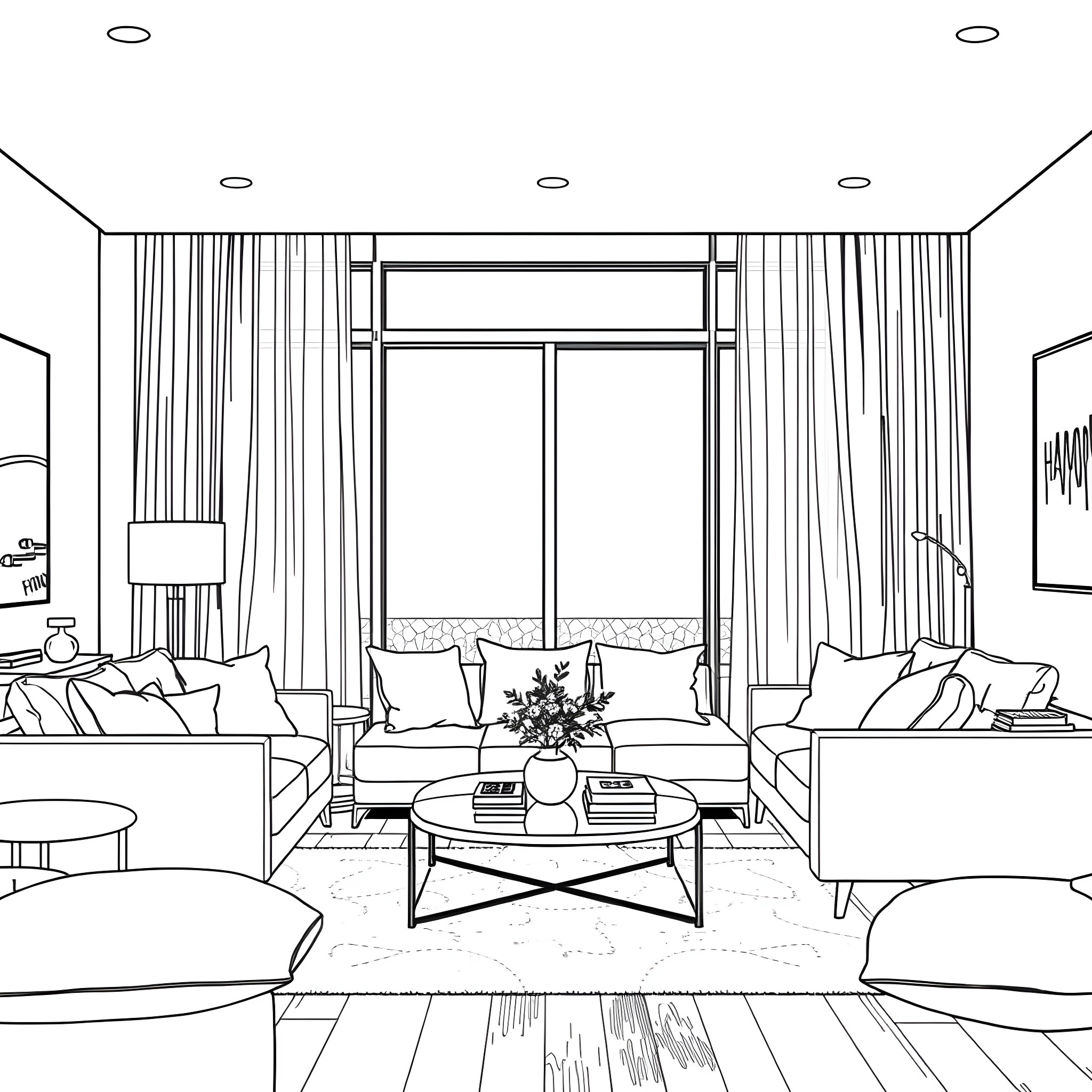 Best Living Room Coloring Pages (Free Printable PDF)