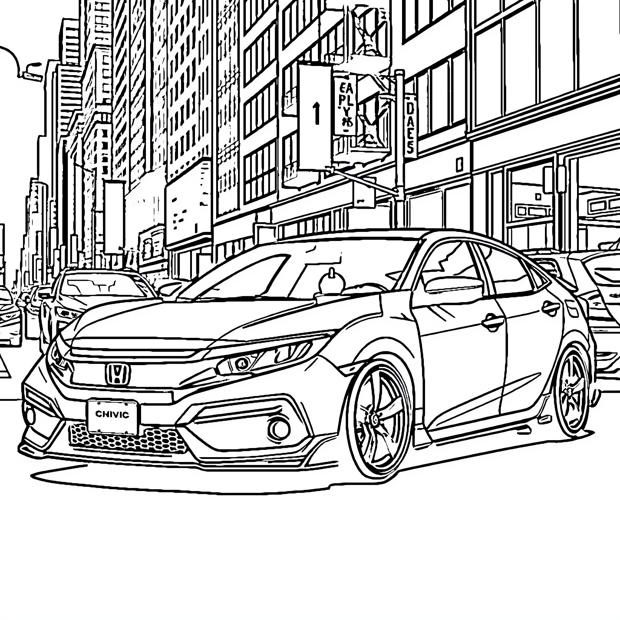 Best Honda Civic Coloring Pages (Free Printable PDF)