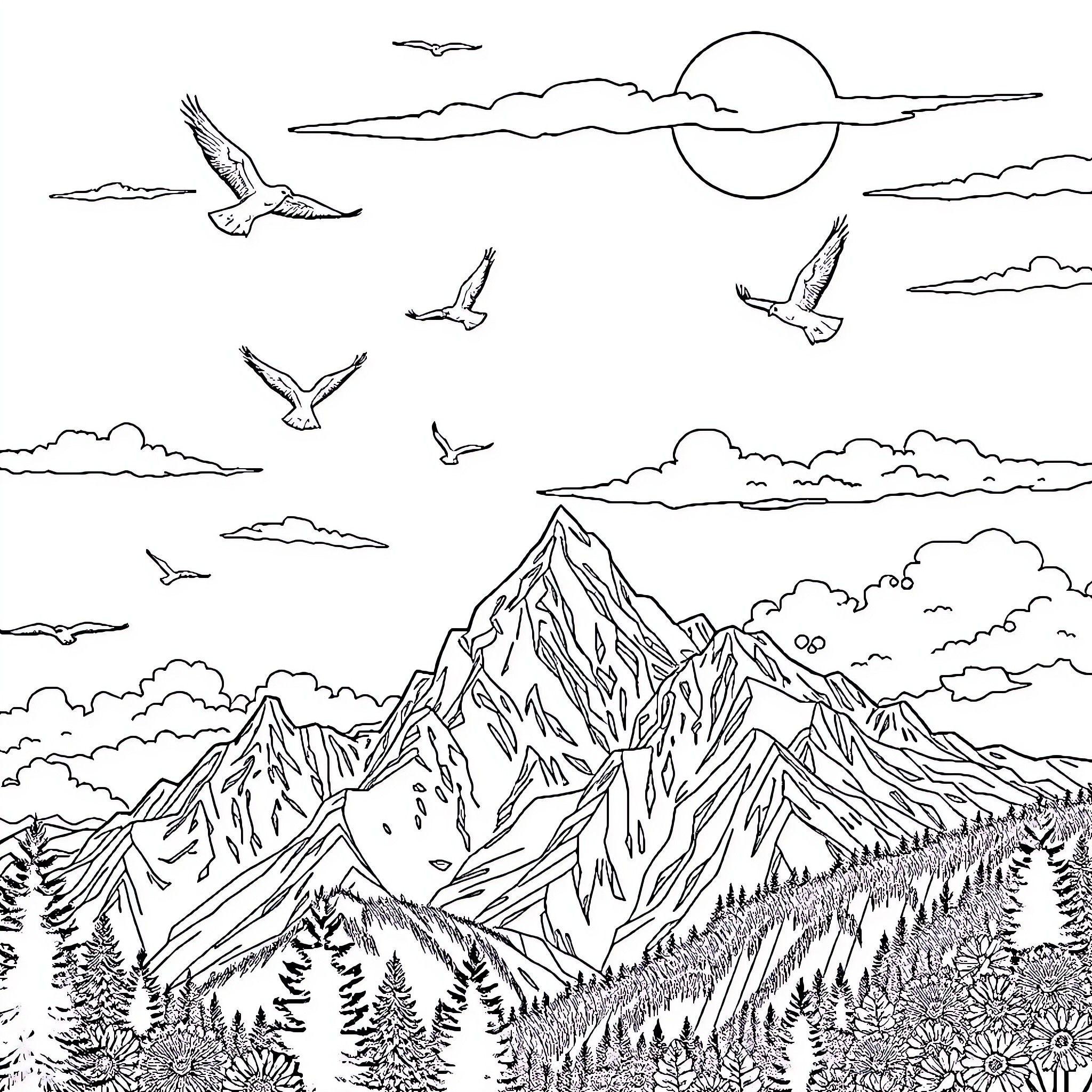 Best Mountain Coloring Pages (Free Printable PDF)