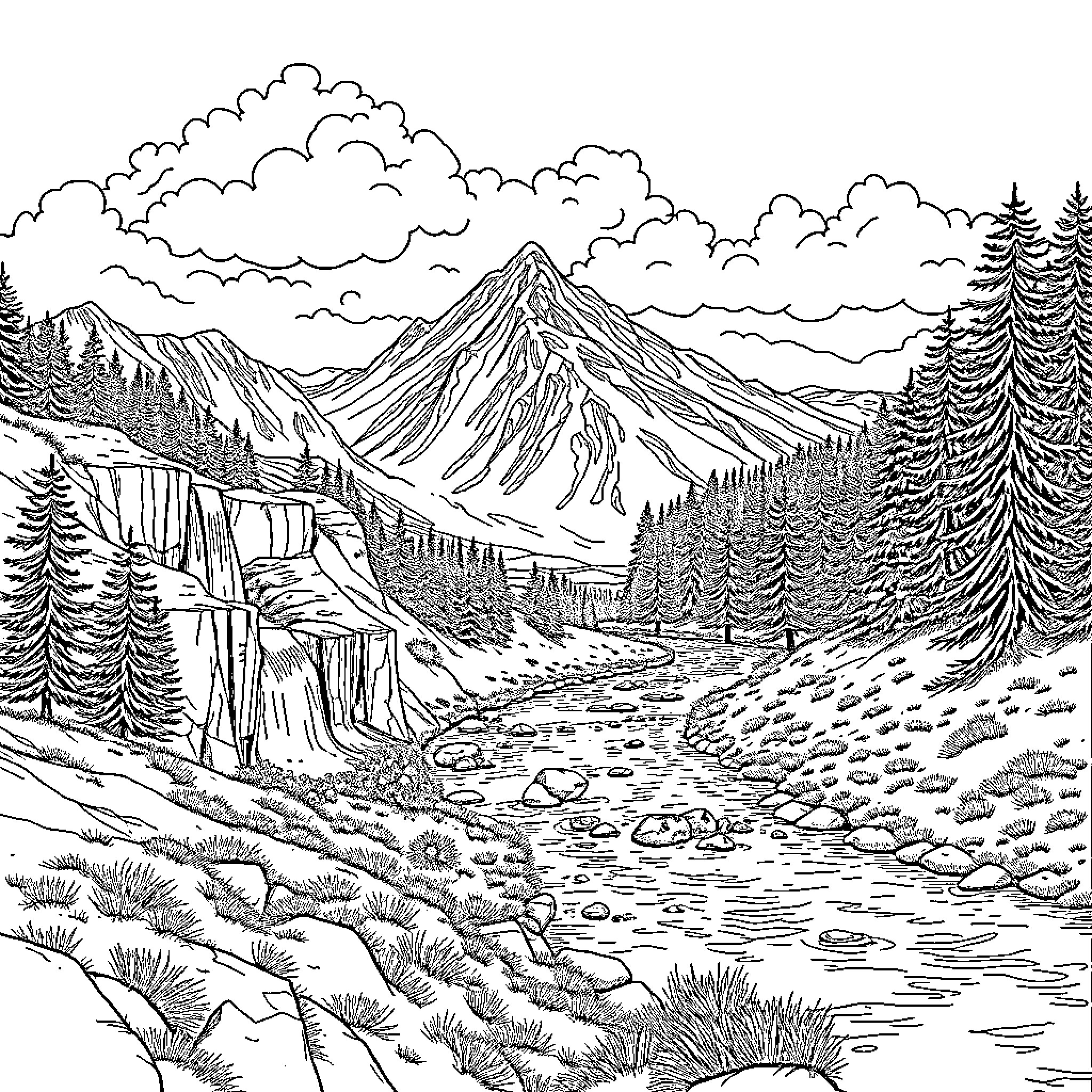 Best Mountain Coloring Pages (Free Printable PDF)