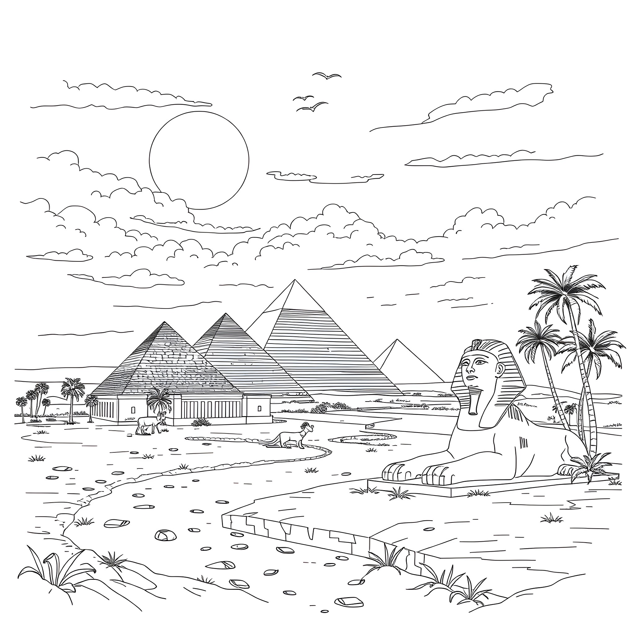 36 Best Pyramid Coloring Pages (Free Printable PDFs)
