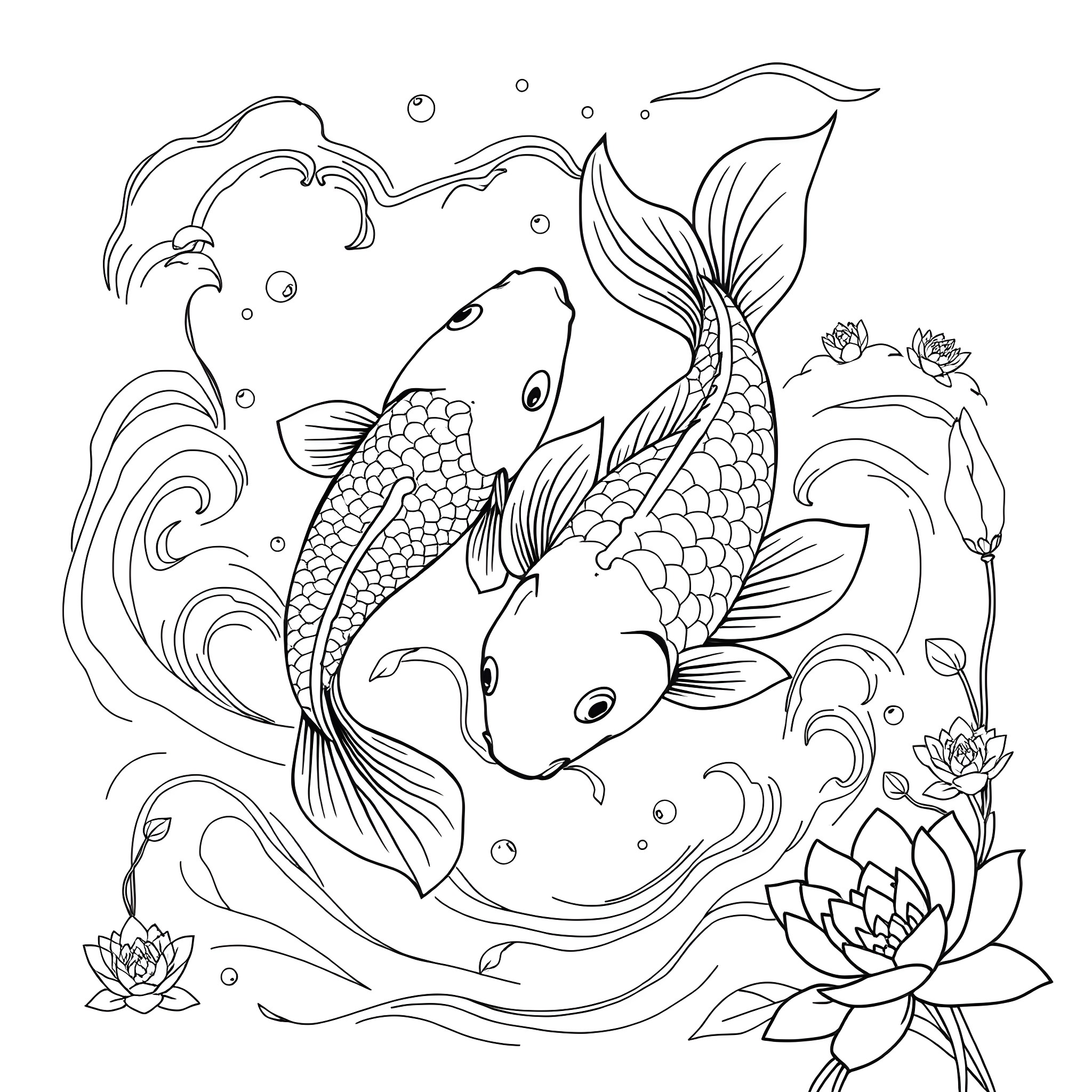 Best Koi Fish Coloring Pages (Free Printable PDF)