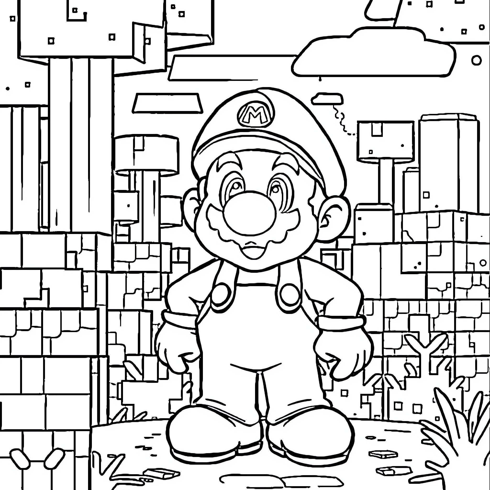 Best Mario Minecraft Coloring Pages (Free Printable PDF)