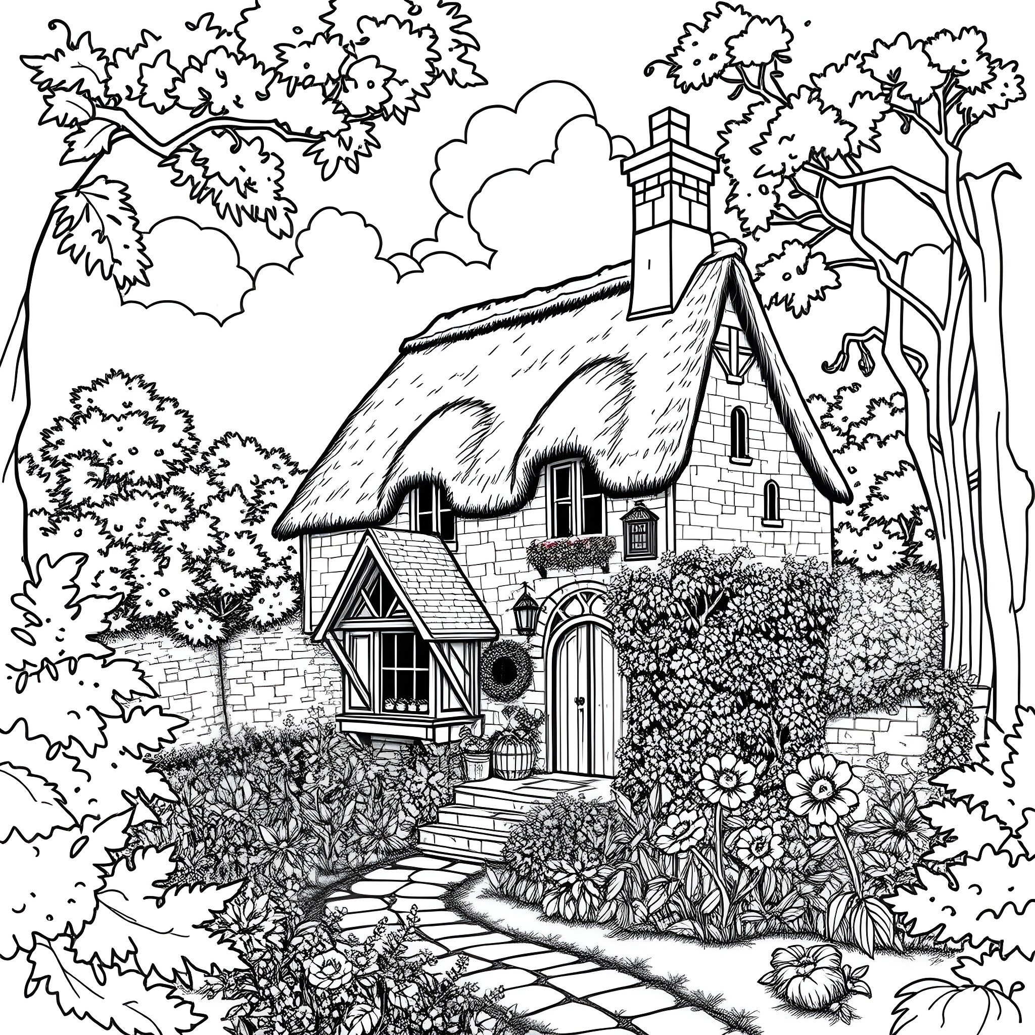 Best Cottage Coloring Pages (Free Printable PDF)