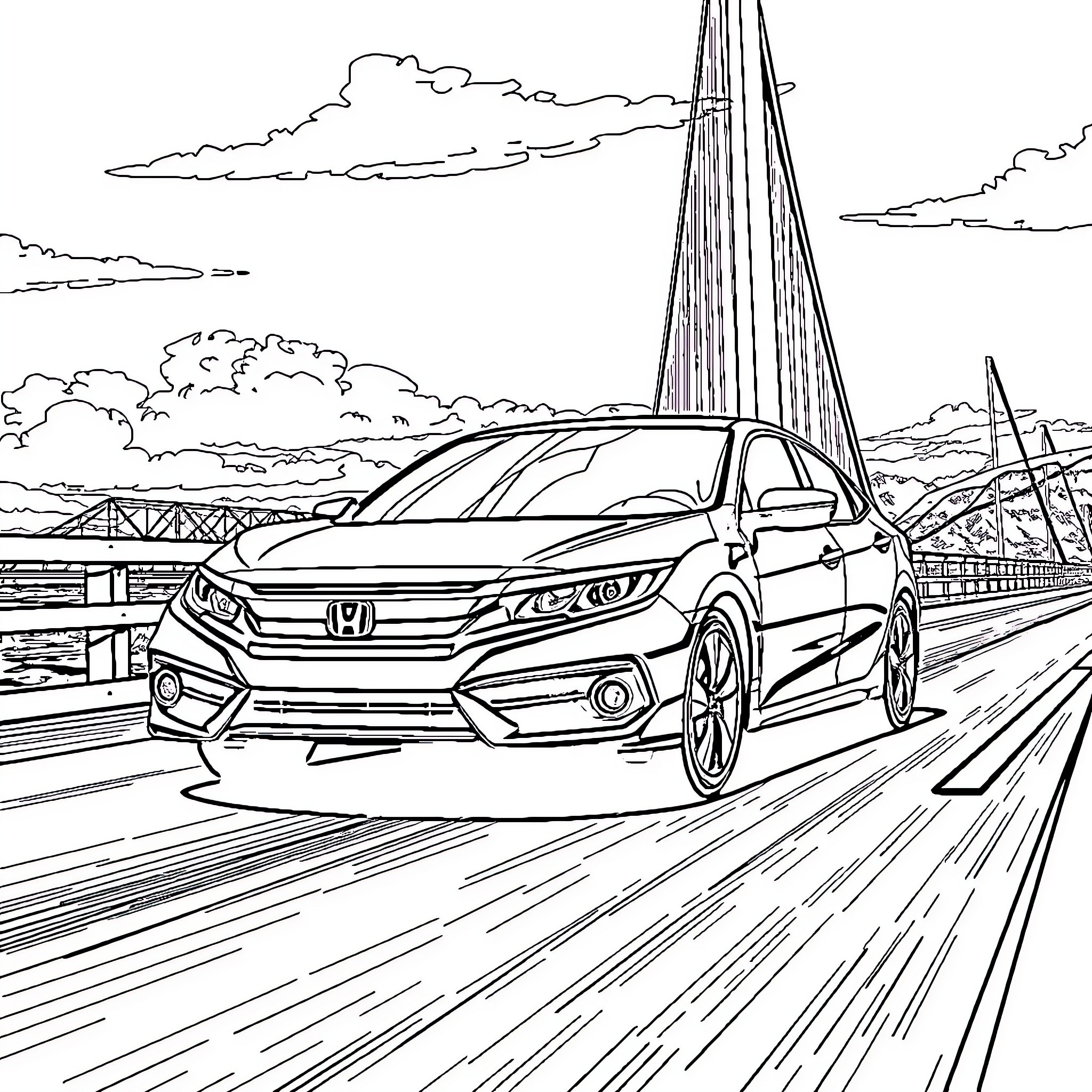 Best Honda Civic Coloring Pages (Free Printable PDF)