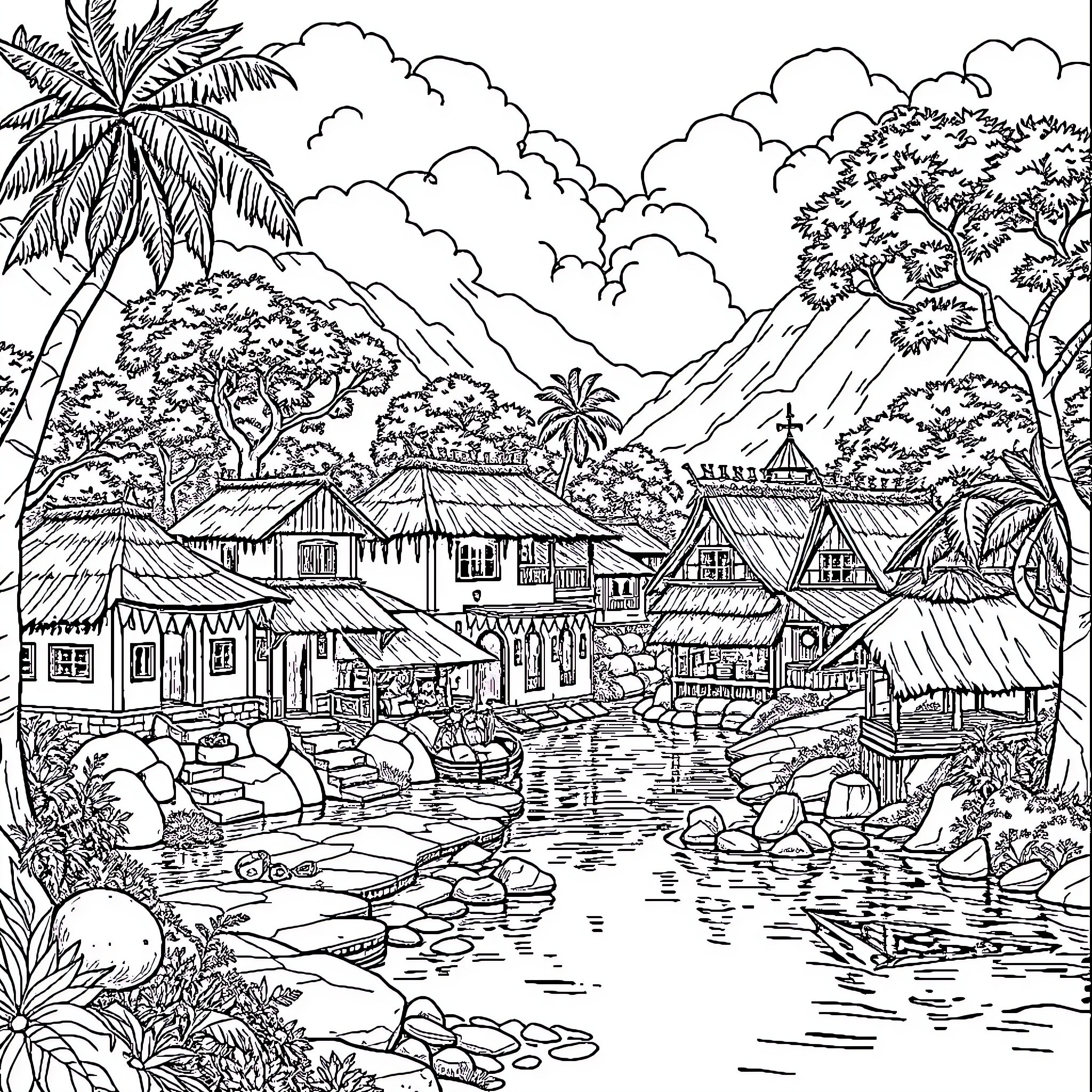 Best Village Coloring Pages (Free Printable PDF)