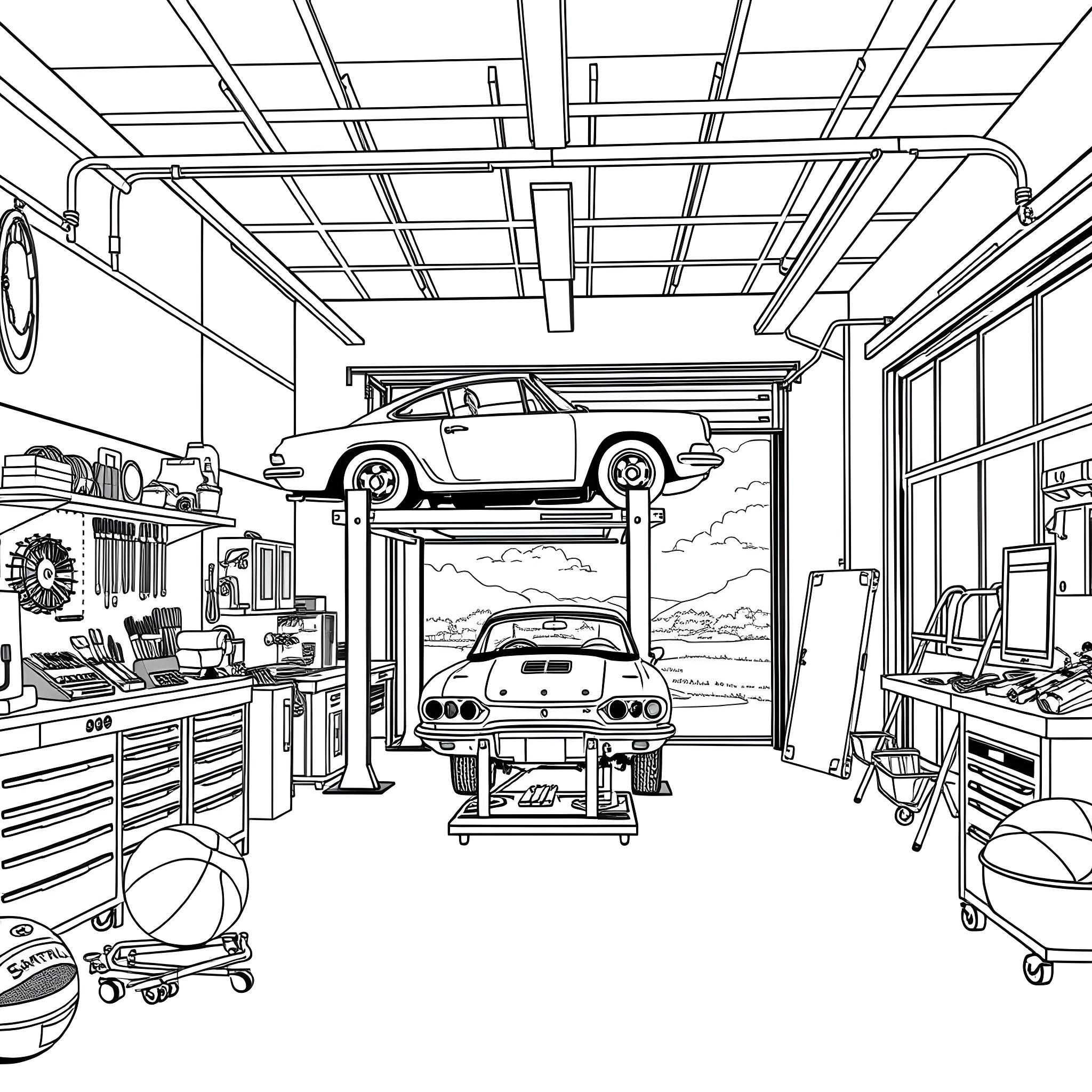 Best Garage Coloring Pages (Free Printable PDF)
