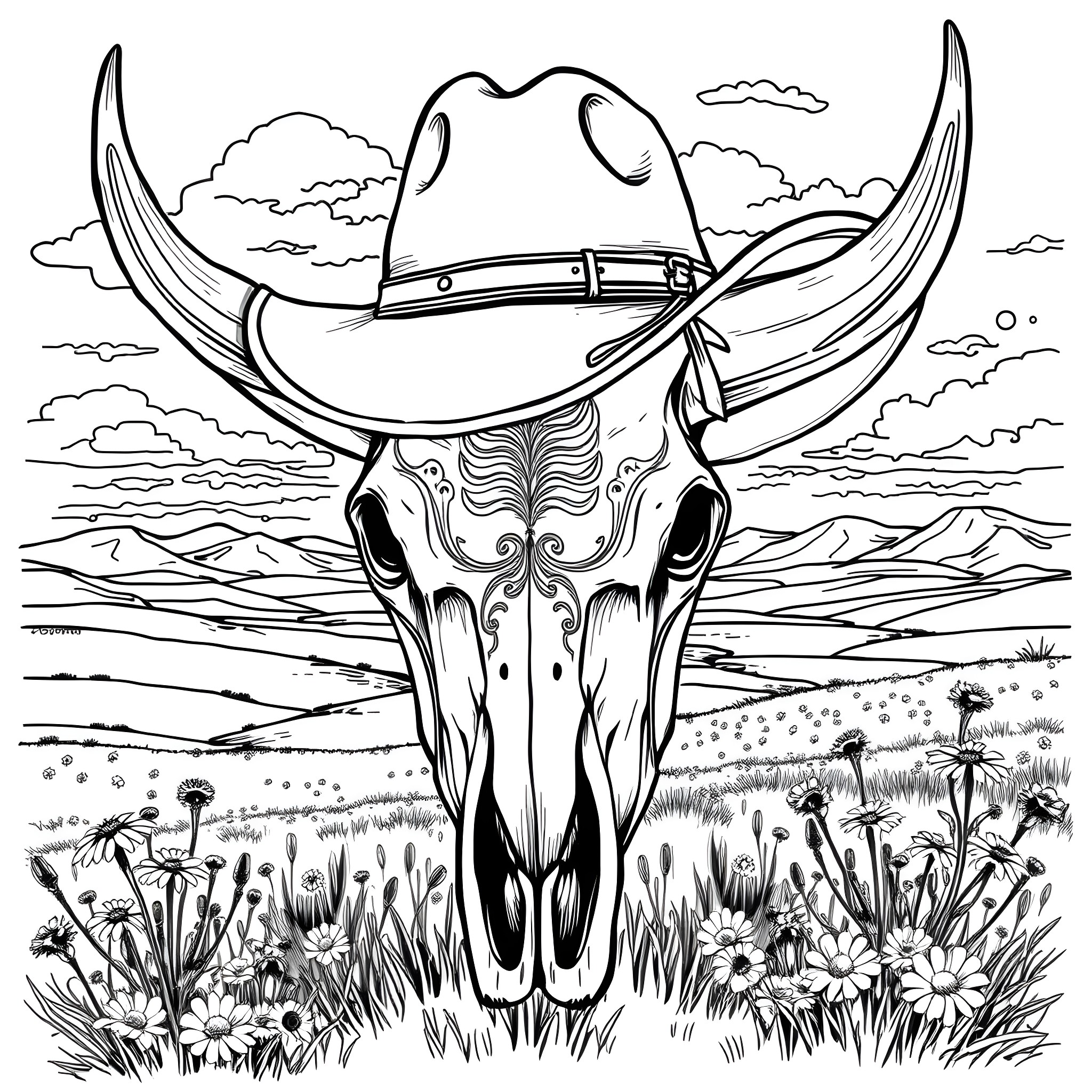 6 Best Bull Skull Coloring Pages (Free Printable PDFs)