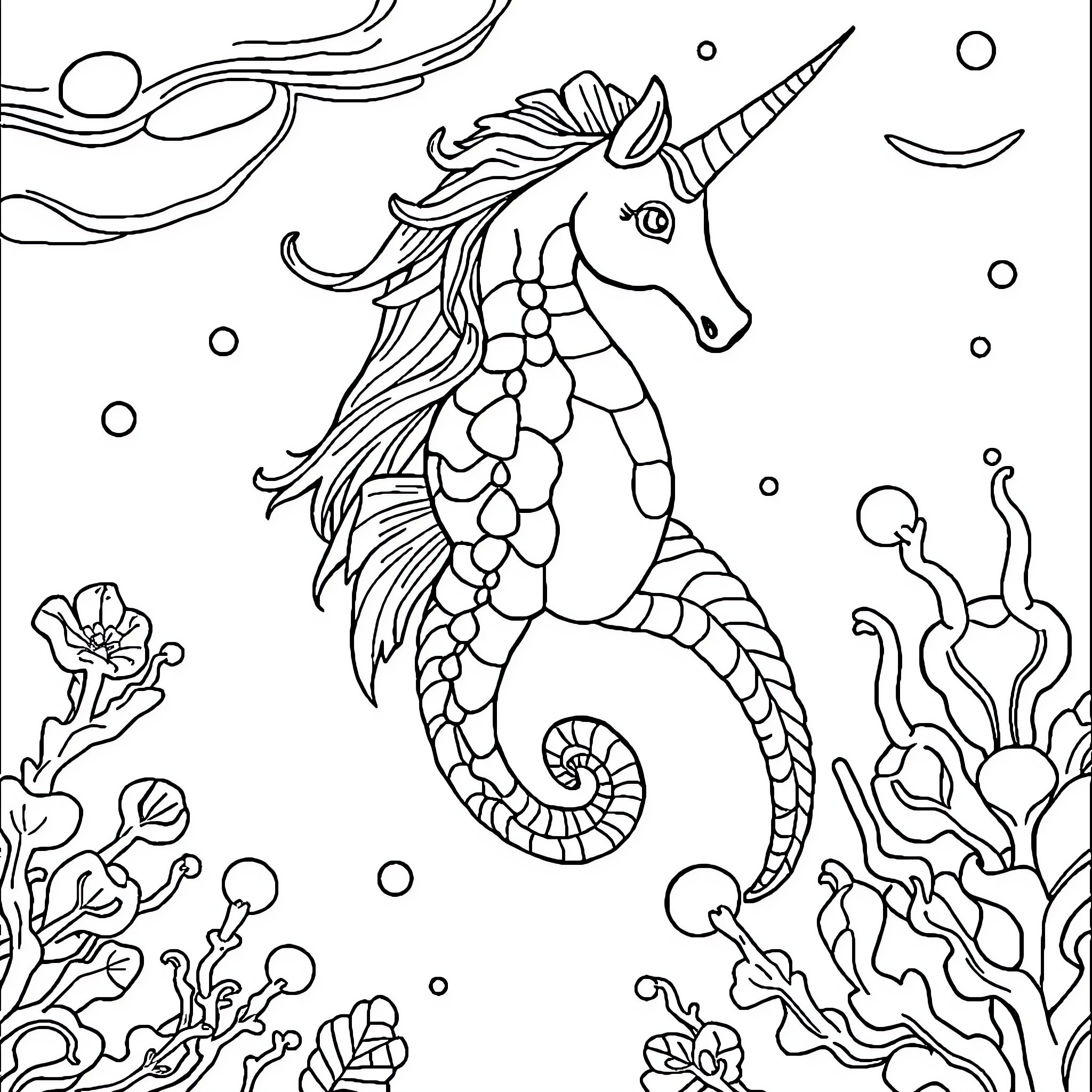 Best Unicorn Seahorse Coloring Pages (Free Printable PDF)