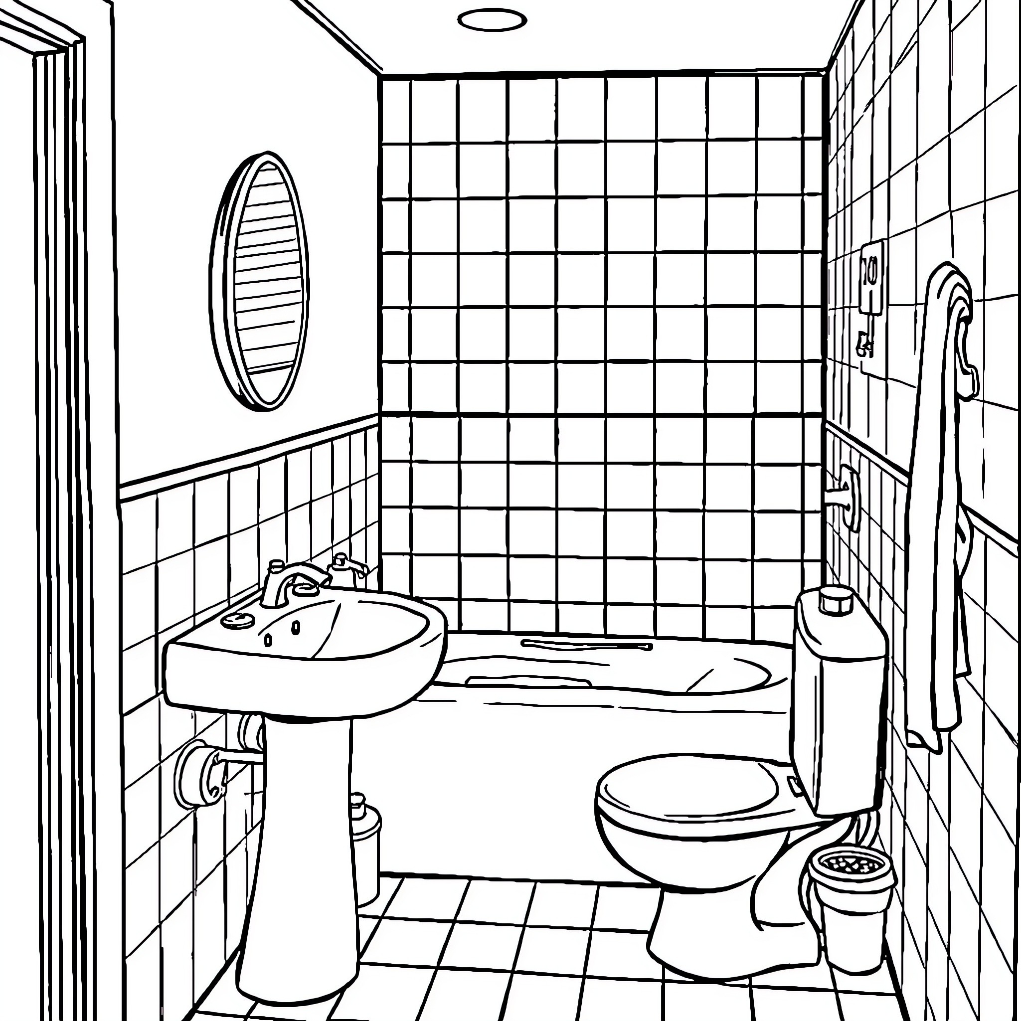 Best Bathroom Coloring Pages (Free Printable PDF)