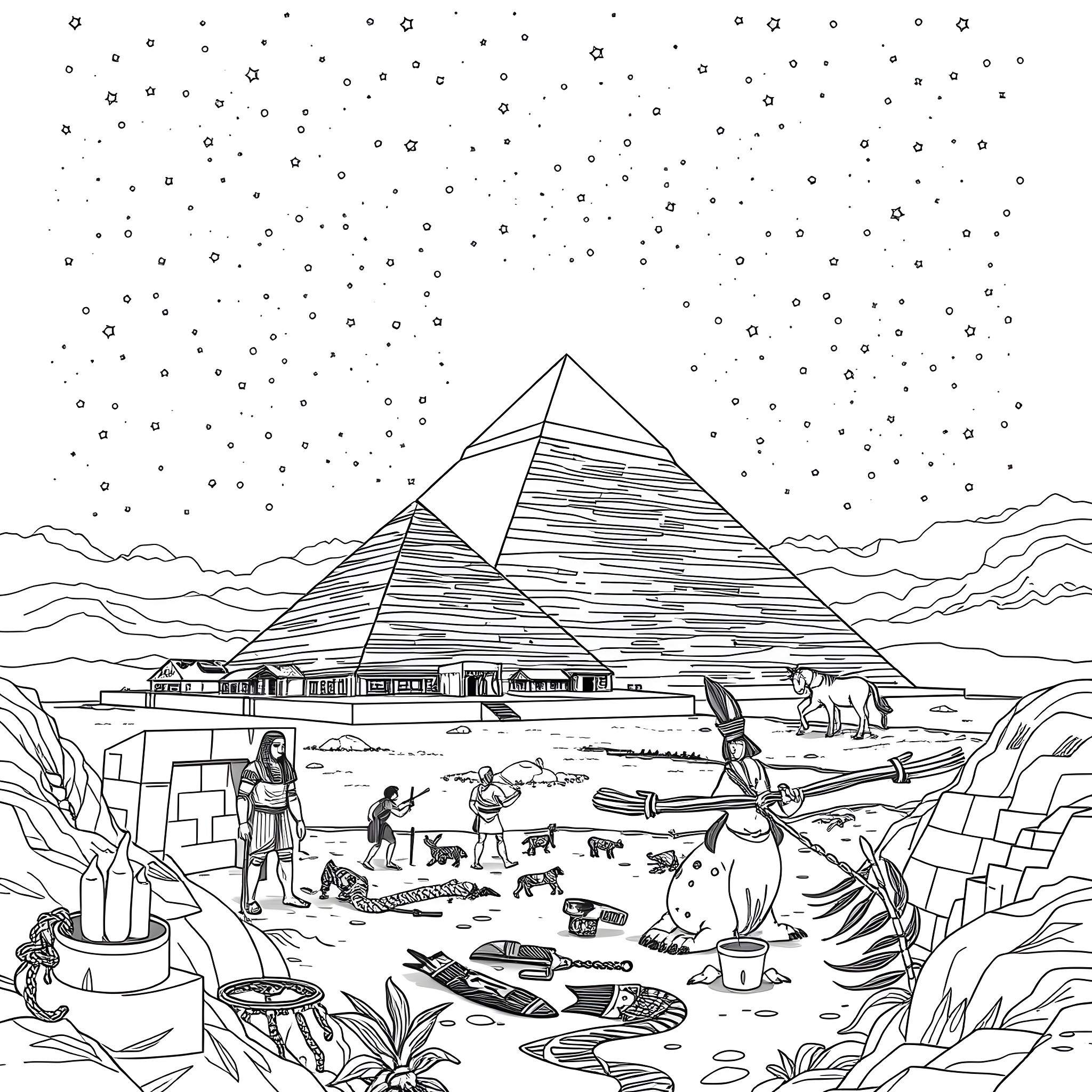 36 Best Pyramid Coloring Pages (Free Printable PDFs)