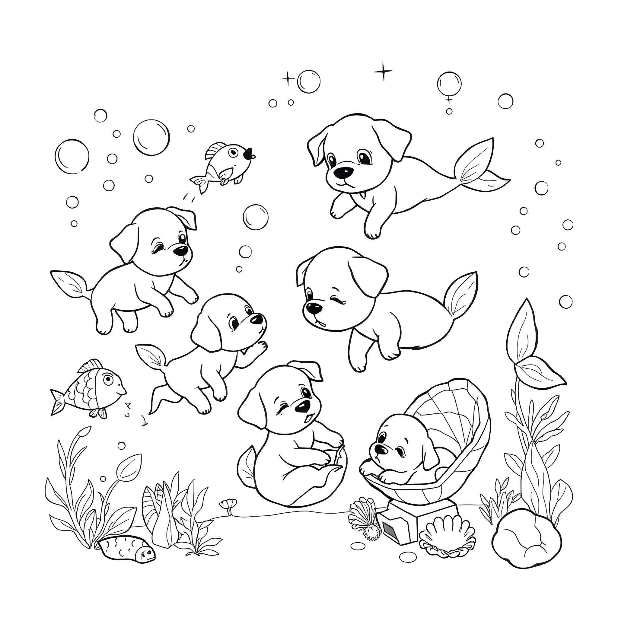 3 Best Mermaid Puppy Coloring Pages (Free Printable PDFs)