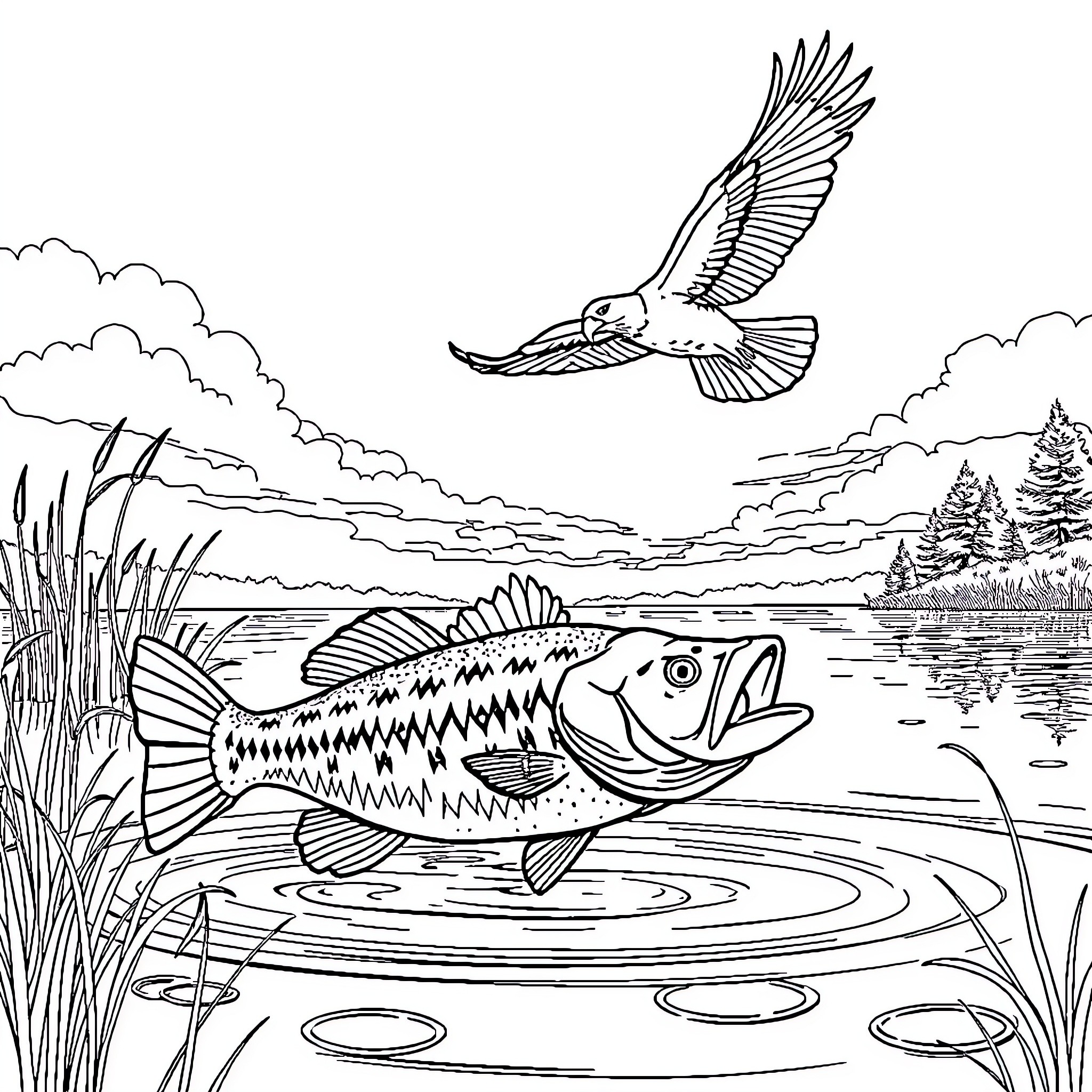 26 Best Bass Coloring Pages (Free Printable PDFs)