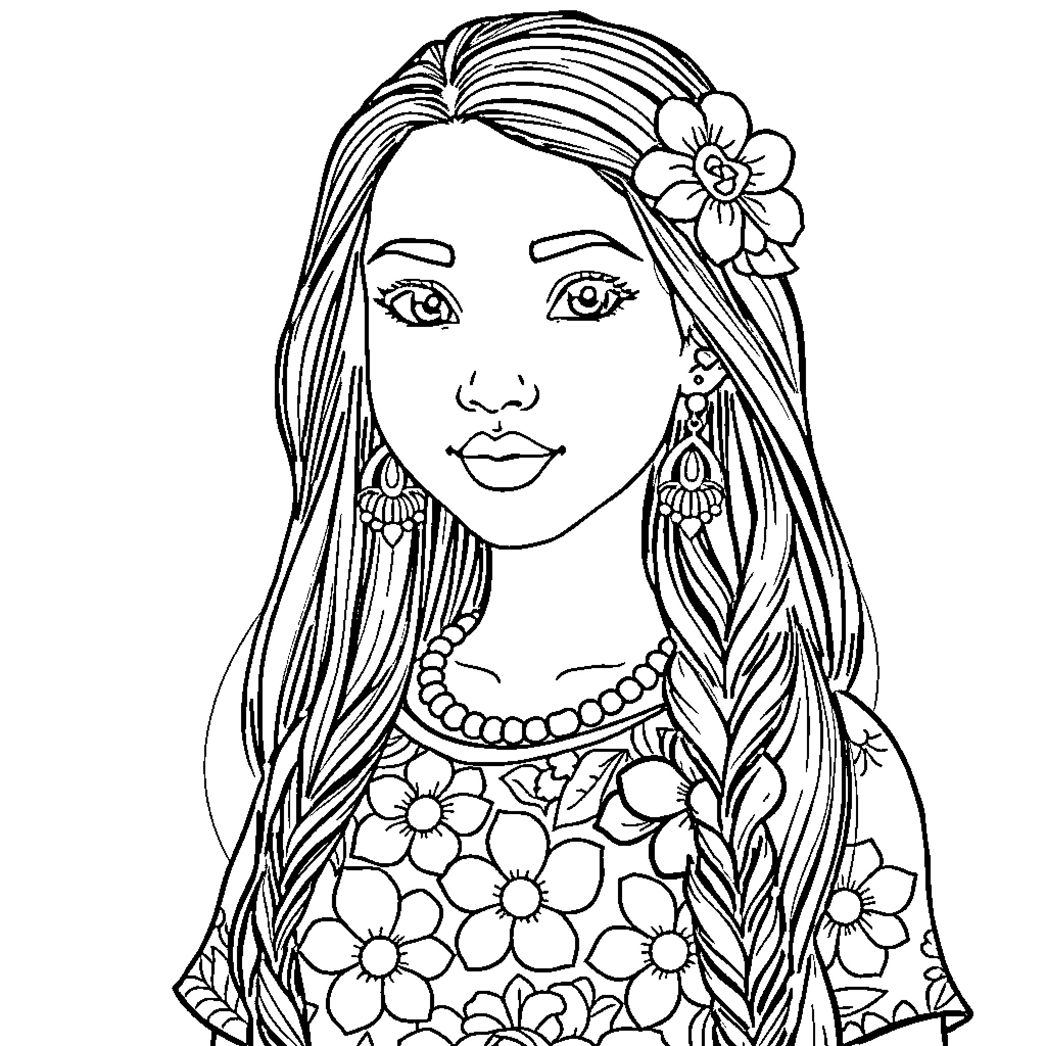 Best Polynesian Girl Coloring Pages (Free Printable PDF)